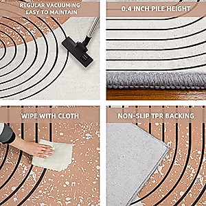 Tritard Mid Century Boho Abstract Area Rug Modern Geometry Line Art Home Decor Easy Clean Rug Soft Non-Shedding Non-Slip Backing Rugs Floor Carpet for Living Room Bedroom, 8'x10'