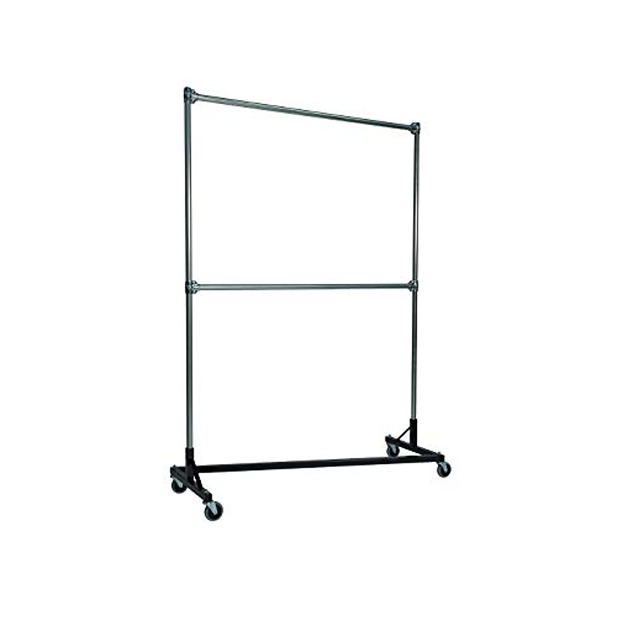 Heavy Duty 5ft Z-Rack - Double Rail with 6ft Uprights (Silver/Black) (79"" H x