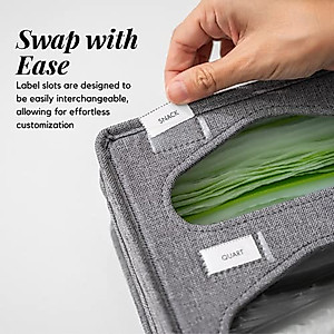 Sprucewise Fabric Ziplock Bag Organizer for Drawer - Plastic Bag Organizer, Baggie Organizer for Drawer, Ziplock Box Holder for Quart, Gallon, Snack, Sandwich Bag Organizer, Baggie Holder