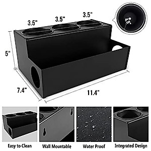 Hair Dryer Holder Wall Mounted, Bathroom Counter Hair Accessories Organizer, Stainless Hair Tool Organizer Countertop Bathtub Tray for Hair Styling Tools Storage Blow Dryer Holder Make up Organizers