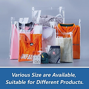 WEPOLY - 4" x 6" (100 Count) Clear Small Cellophane Bags - Self Sealing Cello Plastic Poly Bags- for Photo, Jewely, Bakey, Treats, Candies