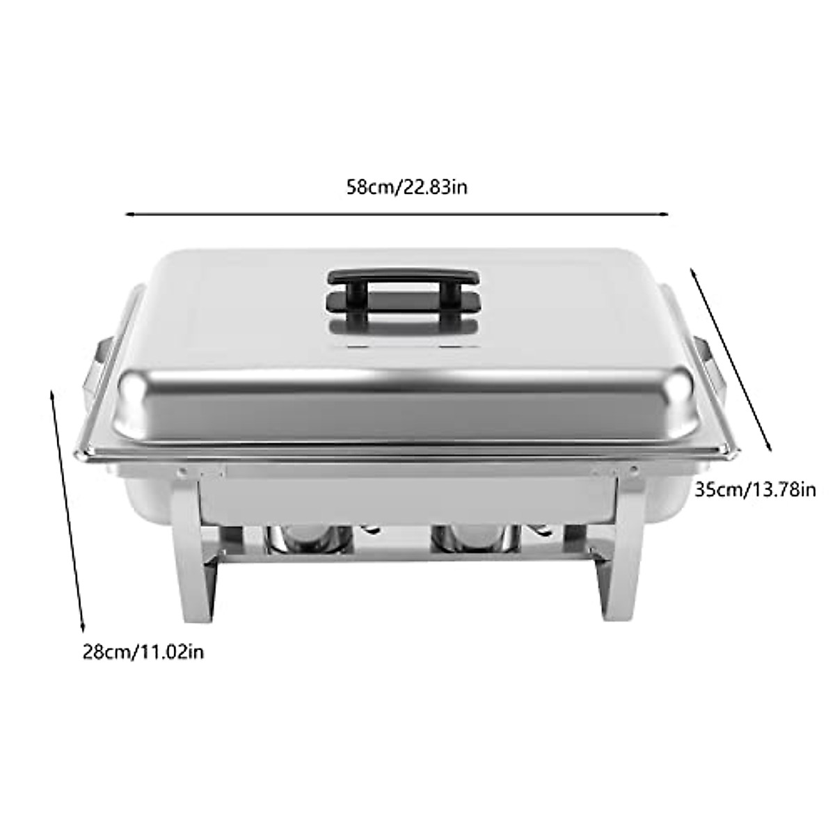 Stainless Steel Catering Chafer Chafing Dish Set, 3.17/9.5Q Buffet Party Food Warmer with Lid and Fuel Holderfor Parties, Wedding, Festival Gathering (Rectangle)