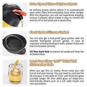 MJDFS Olive Oil Dispenser Bottle W/Auto Flip Cap, 21oz Cooking Oil Dispenser Leakproof, Kitchen True No Drip Oil and Vinegar Cruet Container with Non-Slip Handle, Cute Penguin Design(Yellow)