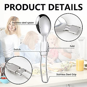 KitchenMade 4 Pack Reusable Flatware Sets Knife, Fork, Spoon, Chopsticks, Stainless Steel Folding Utensil Set & Nylon Storage Bag ，Ultralight Utensils for Backpacking/Hiking/Camping