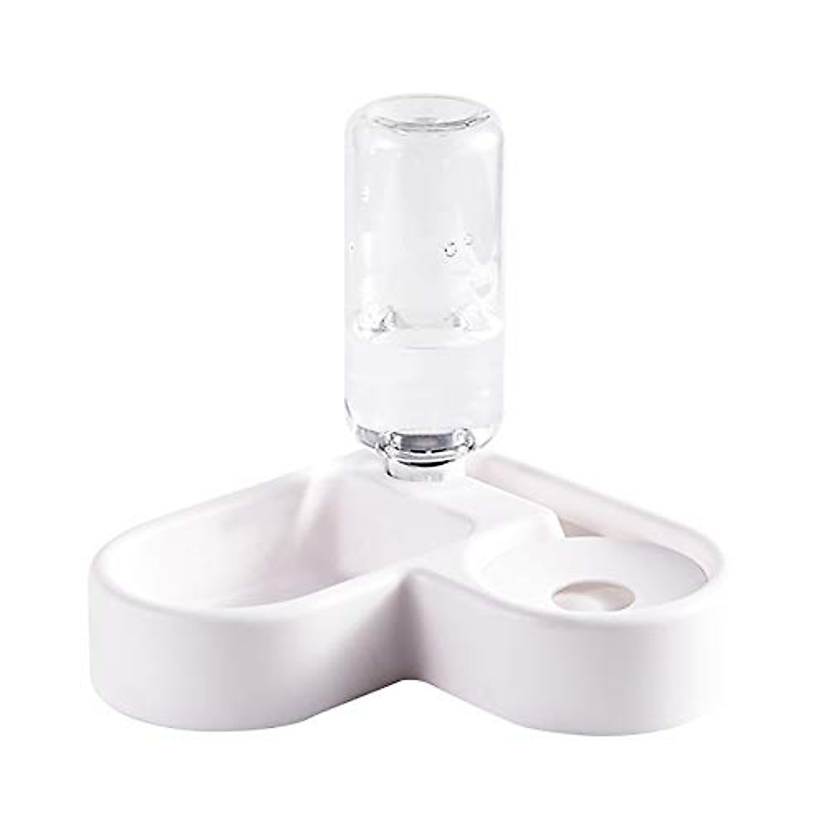 BESUFY 500ml Pet Dogs Cats Automatic Drinking Bottle Heart Feeding Bowl Water White