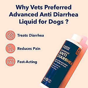 Vets Preferred Dog Anti Diarrhea Liquid - Dog Diarrhea Relief with Pectin and Kaolin (8 oz.) | Once Every 12 Hours for Dog Diarrhea & Dog Gas Relief