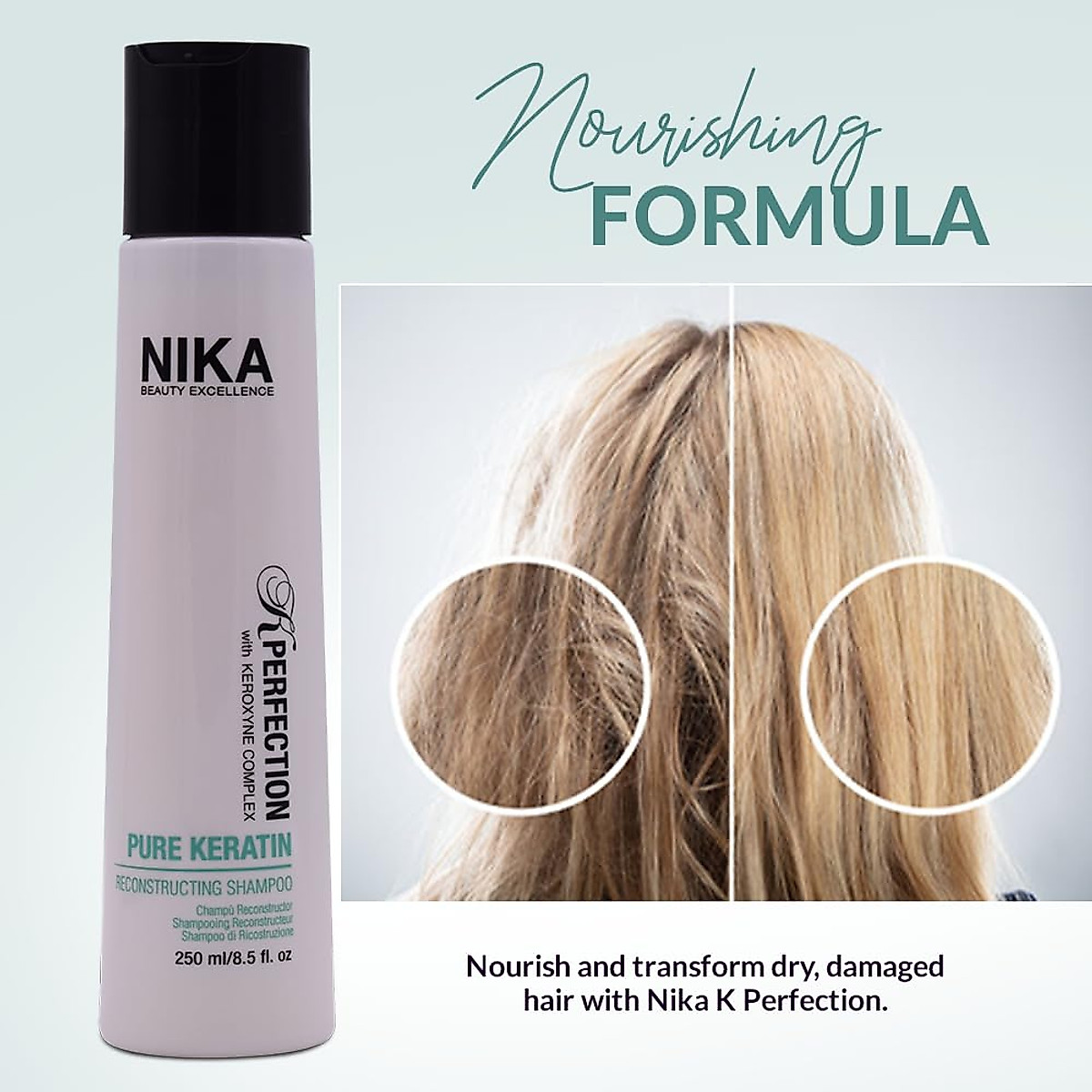 NIKA Fairy Silk- Pure Keratin Reconstructing Shampoo, 8.50fl X1