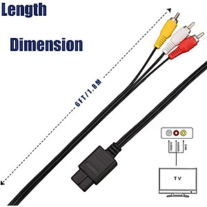 AV Audio / Video Cable Compatible with Nintendo Gamecube