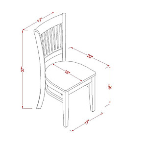 East West Furniture DLVA3-ESP-W 3 Piece Dinette Set for Small Spaces Contains a Round Dining Table with Dropleaf and 2 Dining Room Chairs, 42x42 Inch, Espresso