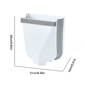 Rumtut Hanging Kitchen Cabinet Door Lid Trash Can, Gallon Small Trash Can, Hanging or Standing Plastic Compost Bin for Cabinets/Bedroom/Office/Camping