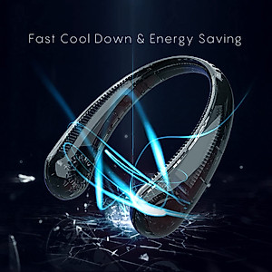 AOBOR Portable Neck Fan, 4000mAh Leafless USB Hanging Neck Fan, Wearable Personal Fan, Rechargeable, Black