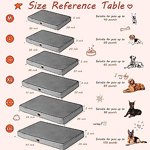 EHEYCIGA Waterproof Dog Beds for Large Dogs with Orthopedic Memory Foam, Grey, 35x23