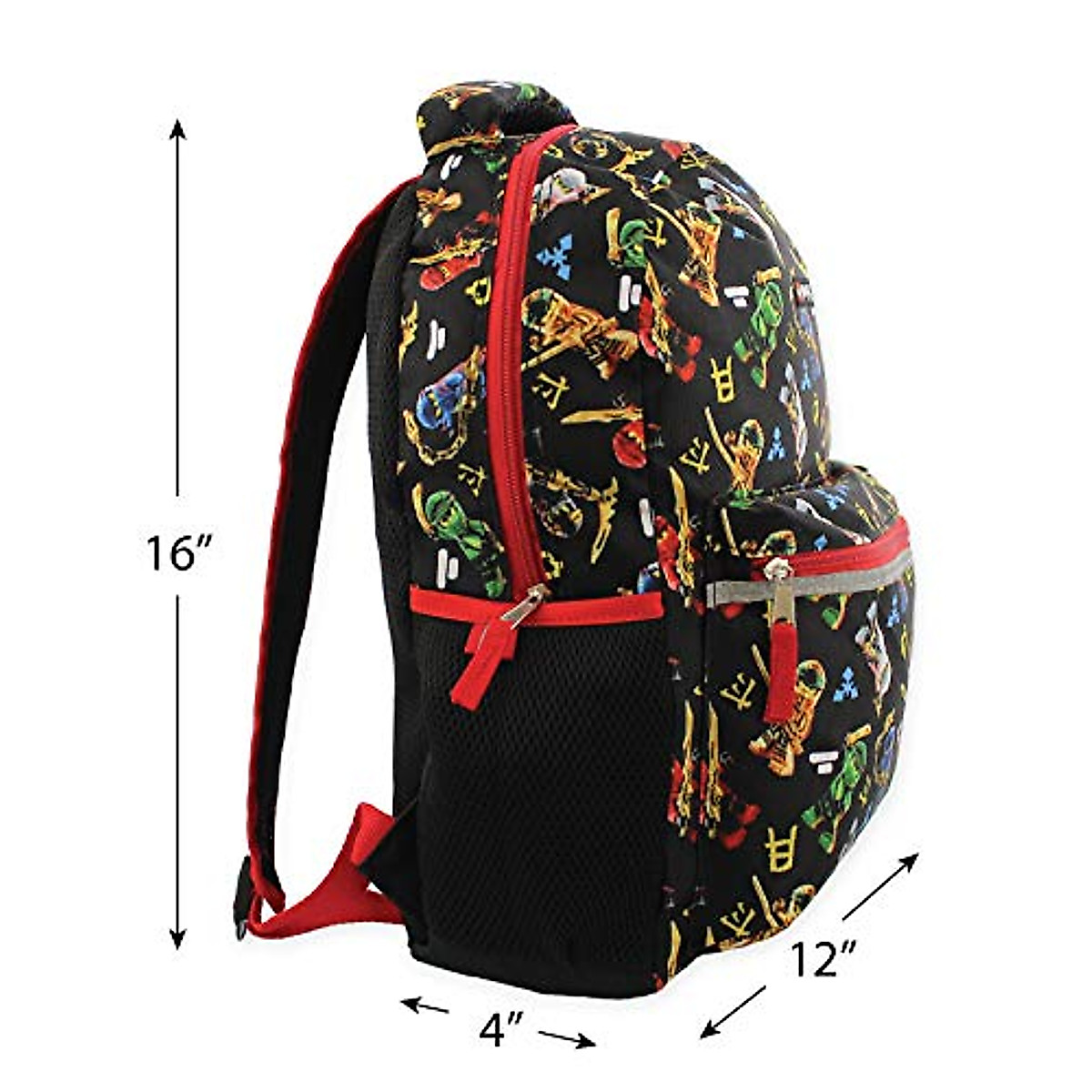 Lego Ninjago Masters of Spinjitzu Boys 16 Inch School Backpack (One Size, Lego Ninjago)