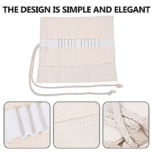 NUOBESTY Handmade Canvas Pencil Wrap 12 Lots Pencil Wrap Case Pen Paint Brush Storage Pouch Roll Up Case Large Capacity Pencil Bag for School Office Home Artist Student