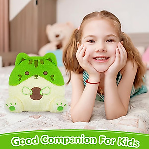 JEROKUMI Cute Cat Plush Pillow, 8 Inch Avocado Cat Stuffed Animal Avocado Plush Kawaii Stuffed Animal, Soft Plush Hug Toy for Kids, Boys and Girls, Women, Birthday Christmas