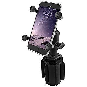 RAM MOUNTS (RAP-299-3-UN7BU Ram-A-Can Ii Universal Cup Holder Mount with Universal X-Grip Cell/iPhone Holder