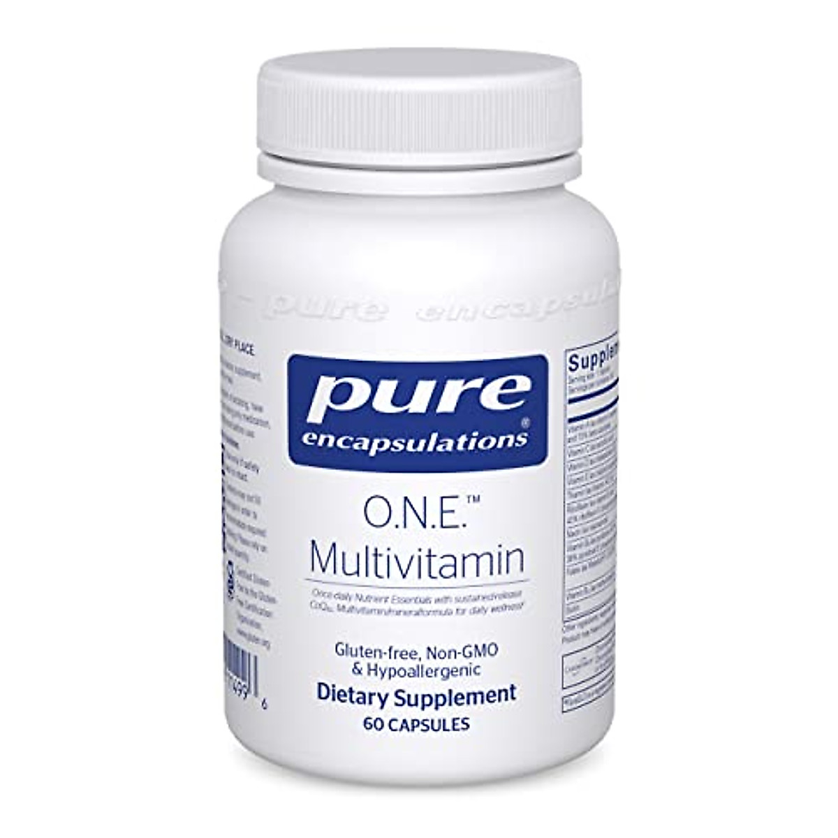 Pure Encapsulations O.N.E. Multivitamin | Once Daily Multivitamin with Antioxidant Complex Metafolin, CoQ10, and Lutein to Support Vision, Cognitive Function, and Cellular Health* | 60 Capsules