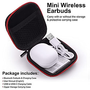 Wireless Earbuds, TITACUTE Bluetooth Headset Mini in-Ear Headphone Noise Canceling Deep Bass Earphone for iPhone 13 Pro Max 14 11 XR 8 Samsung A53 S23 A14 S22 S21 S20 Galaxy Z Flip Google Pixel 6 6a 7