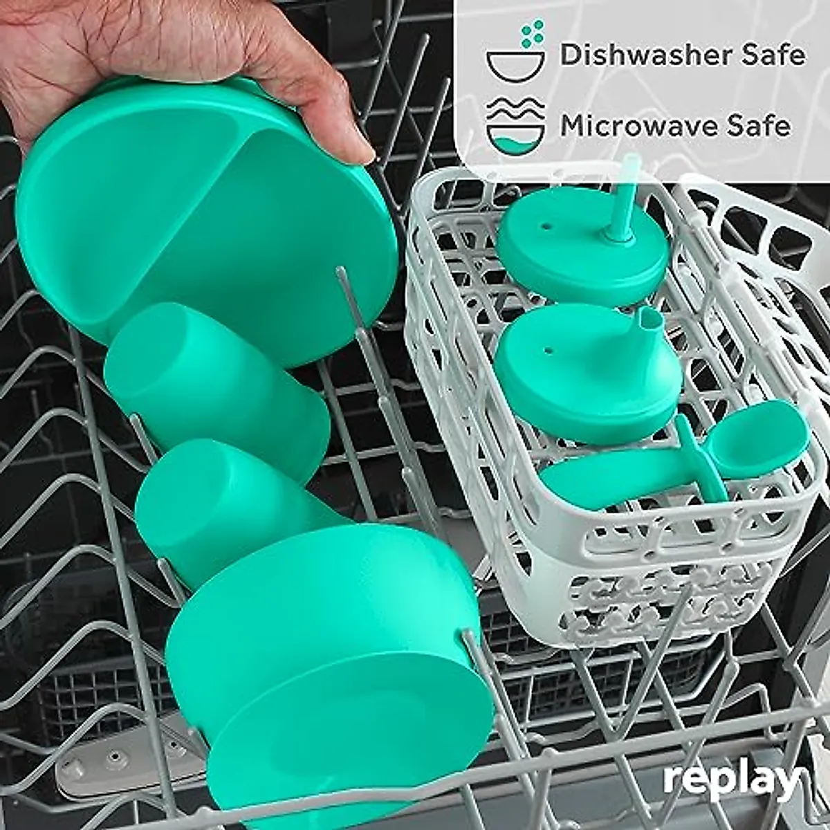 Re-Play Silicone Straw Cup for Toddlers - 8oz - Aqua