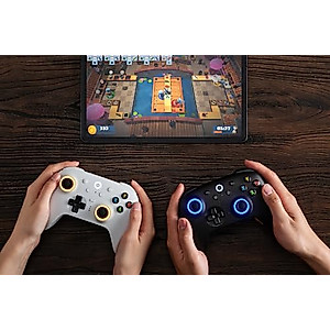 8BitDo Ultimate 2 Wireless Controller for Windows & Android, Gaming Controller with TMR Joysticks, Switchable Hall Effect/Tactile Triggers, RGB Fire Ring, 8Speed Wireless Tech, White