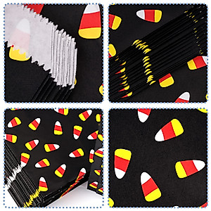 Kolewo4ever 100 Pieces Halloween Treat Bags Halloween Candy Corn Bag Halloween Paper Bags Candy Buffet Paper Bags for Chocolate Candy Cookies Party Favor