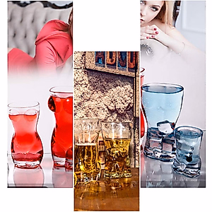 shyliey 2 Pack Cocktail Shot Glass, Transparent Funny Wine Glass, Body Shape Beverage Cups, Glassware Bar Decoration Cup, For Bars Birthday Party Decor (Classic)