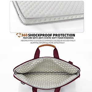 KINGSLONG 14 inch Laptop Bag with Shoulder Strap, Messenger Bag, Slim Computer Carrying Case Notebook Handbag for Men Women Fit for Acer Asus Lenovo HP Toshiba, Red