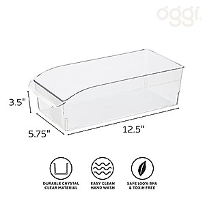 OGGI 7795V Storage Bin, 6-Inch, Clear