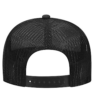 Trucker Hat, Stiff Structured Front Panels Baseball Golf Dad Cap, Breathable Mesh Side, Adjustable Fit – Sport & Casual Wear Black