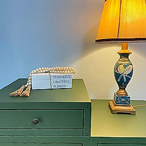 Decorative Books for Home Decor, White Faux Books for Decoration, Rustic Farmhouse Stacked Display Books (Thankful Grateful Blessed)