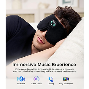 Boodlab Sleep Headphones Bluetooth Sleep Mask, 3D Sleep Eye Mask with Ultra-Thin HD Stereo Speakers Washable Adjustable for Sleeping Side Sleepers, Air Travel,Yoga,Meditation,Holiday Purple