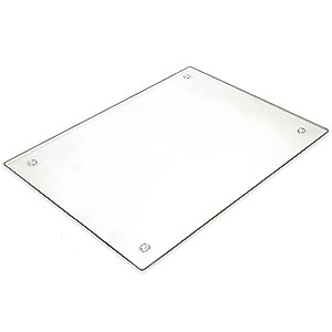 Tempered Glass Cutting Board – Long Lasting Clear Glass – Scratch Resistant, Heat Resistant, Shatter Resistant, Dishwasher Safe. (Large 12x16")