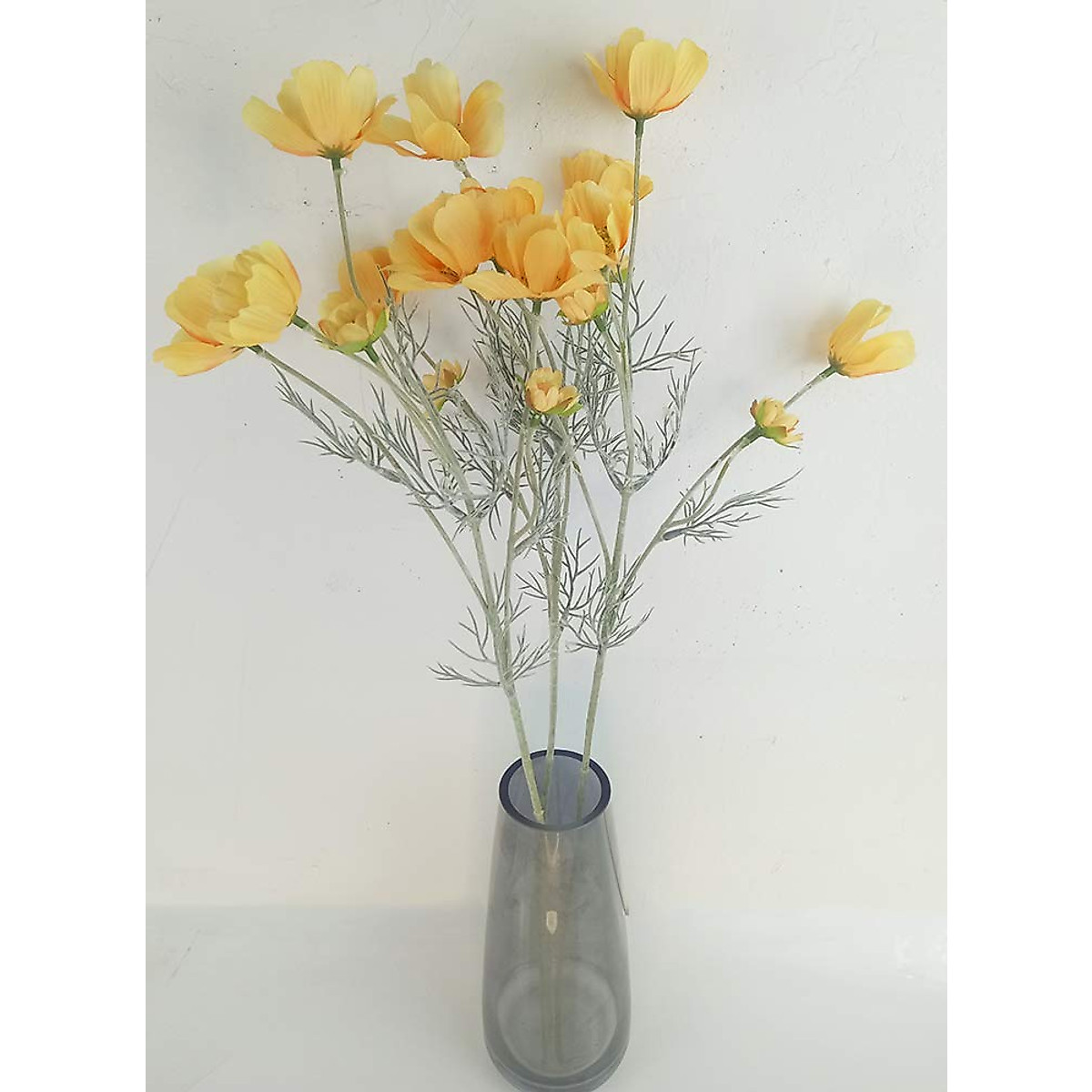 3 Pack Artificial Calliopsis Flower 23.6'' Long Stem Fake Silk Chrysanthemum Cosmos Gesang Flower for Wedding bridal bouquets party table garden home room shop photography props decoration (Champagne)