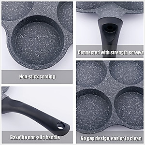 IAXSEE Egg Frying Pan, Nonstick Pancake Pans 4-Cups Egg Pan for Breakfast, Pancake Omelet Pan Egg Cooker Aluminium Alloy Cookware Suitable For Gas Stove