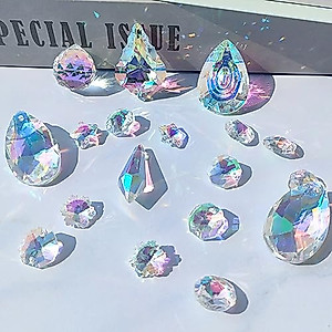 HYBEADS 200 pcs DIY Sun Catchers Making Kits Craft for Adults Crystal Suncatchers Supplies Stained Glass Window Hanging Prism Indoor Outdoor Garden Xmas Decor with Rainbow Maker Pendants Chains