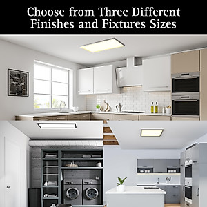 Ultralux 2x2 ft Surface Mount Ceiling Light Panel – Slim, Edge Lit, Flush Mount Flat Panel for Kitchen, Home & Office - TRIAC Dimmable, 3CCT Adjustable Color Temperature (Matte Black, 1 Pack)