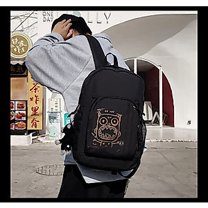 Y2K Backpack with Cute Gorilla Plush Pendant Aesthetics Grunge School Stationary Preppy Indie Laptop Bookbag (Black)