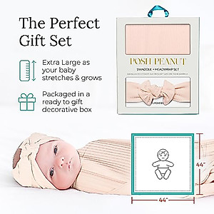Posh Peanut Baby Swaddle Blanket, Premium Soft Päpook Bamboo Swaddles Wrap & Headband Set, Anti Stink Lightweight Breathable Infant Receiving Swaddling Blankets, Large Boy & Girl Newborn Shower Gift