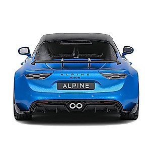2023 Alpine A100 Radicale Blue Metallic with Carbon Hood and Top 1/18 Diecast Model Car by Solido S1801619