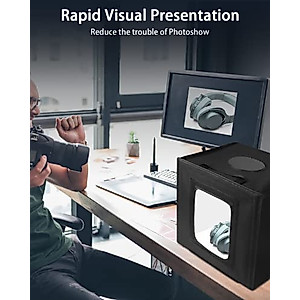 Light Box Photography, DUCLUS Portable Photo Studio Booth Box, 12" x 12" Professional Mini Shooting Tents with 112 LED Lights Dimmable, 6 Backdrops for Small Product: Jewelry, Miniature Models etc.