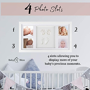 BABY BLISS Baby Hand and Footprint Keepsake Kit - Baby Prints Photo Frame for Newborn Boys and Girls – Nursery Memory Art Kit - Dog and Cat Paw Clay Print Kit for Pet Parents