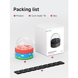 Hagibis Game Storage Case for Nintendo Switch, PS Vita, Rotating Game Card Case with 10 Card Slots, Magnetic Draw Card Portable Switch Game Cartridge Holder (Blue)