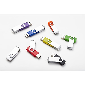 256MB 5 Pack USB Flash Drives in 5 Random Colors USB 2.0 Swivel Design Flash Drive for Data Storage Wholesale Thumb Drive Jump Drive Pen Drive Bulk Memory Stick Zip Drives (256MB, 5 Pack)