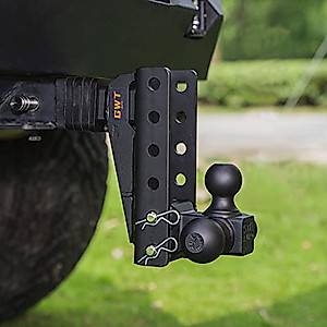 GWTAUTO Adjustable Trailer Hitch, Tri-Ball (1-7/8" x 2" x 2-5/16") Drop Hitch, Fits 2-Inch Receiver, 7 Inch Drop Cushioned Hitch,17000 LBS GTW-Class 3 Tow Hitch for Heavy Duty Truck, Solid Ball Mount