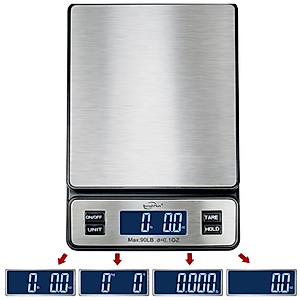 Weighmax W-2809 90 LB X 0.1 OZ Durable Stainless Steel Digital Postal Scale, Shipping Scale With AC adapter, 1 Pack