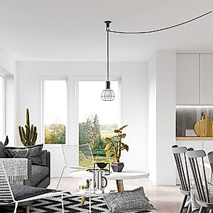 AKBFOX 6pcs Swag Hooks for Ceiling Hanging, Heavy Duty Hangers, Swag Lamp Hooks, Modern Swag Hooks for Chandelier, String light, Lanterns, Pendant Cable Lights Indoor Outdoor Use (Black)