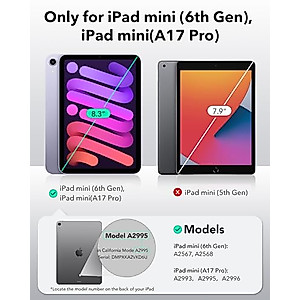 ESR for iPad Mini 7 Case (A17 Pro), iPad Mini 7th/6th Generation Case (2024/2021), Detachable Magnetic Cover, Hard Back, Auto Sleep/Wake, Vertical Stand, Supports Pencil Pro, Clear Black