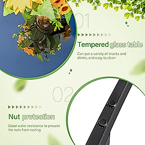 Devoko 3 Pieces Patio Furniture Set Outdoor Textilene Bistro Set Modern Porch Furniture Patio Chairs Set of 2 with Coffee Table for Lawn Backyard