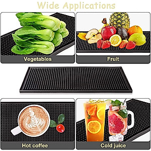 2 Pack Bar Service Mat, Black Salon Barber Work Station Mat, Anti-Slip Flexible Rubber Work Mat for Clippers, Professional Countertop Protection Mat for Bar Service, Sink Mat, Beauty Salon 12"x6"