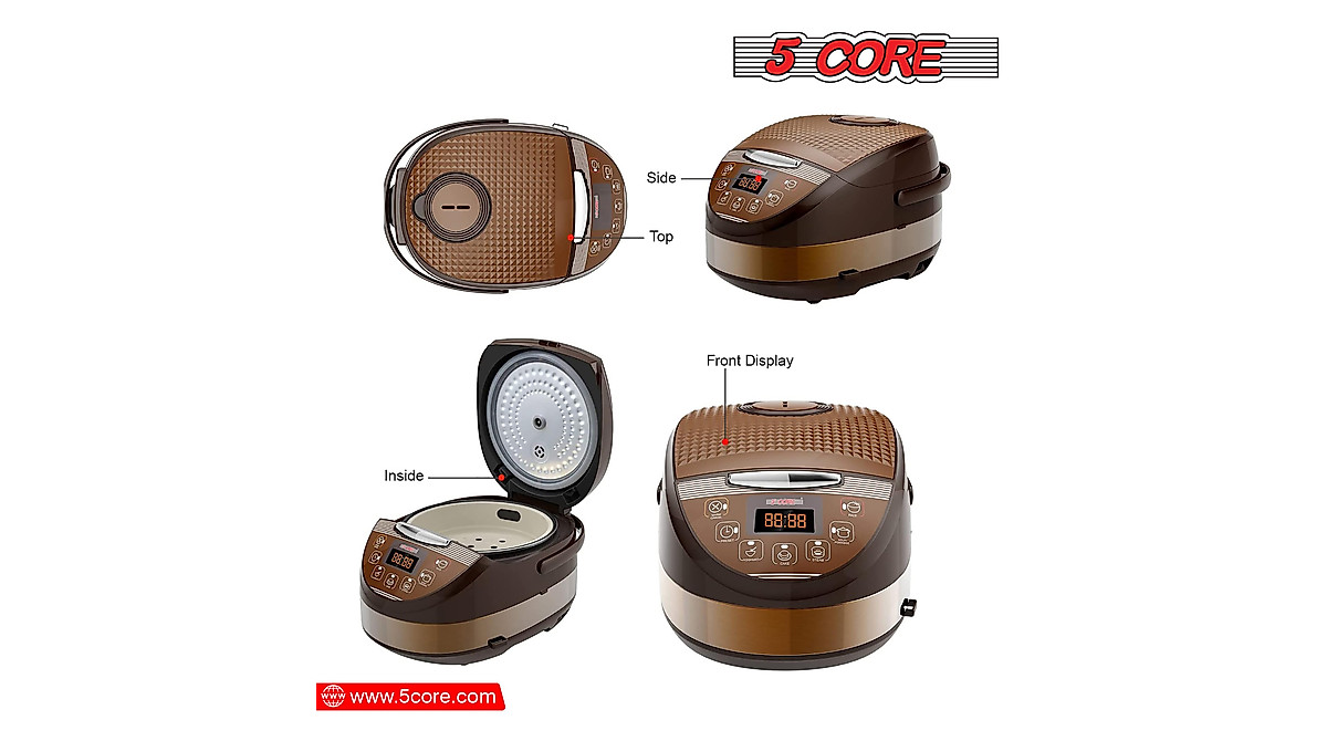 5 Core 5.3Qt Asian Rice Cooker - 15-in-1 Multi Cooker